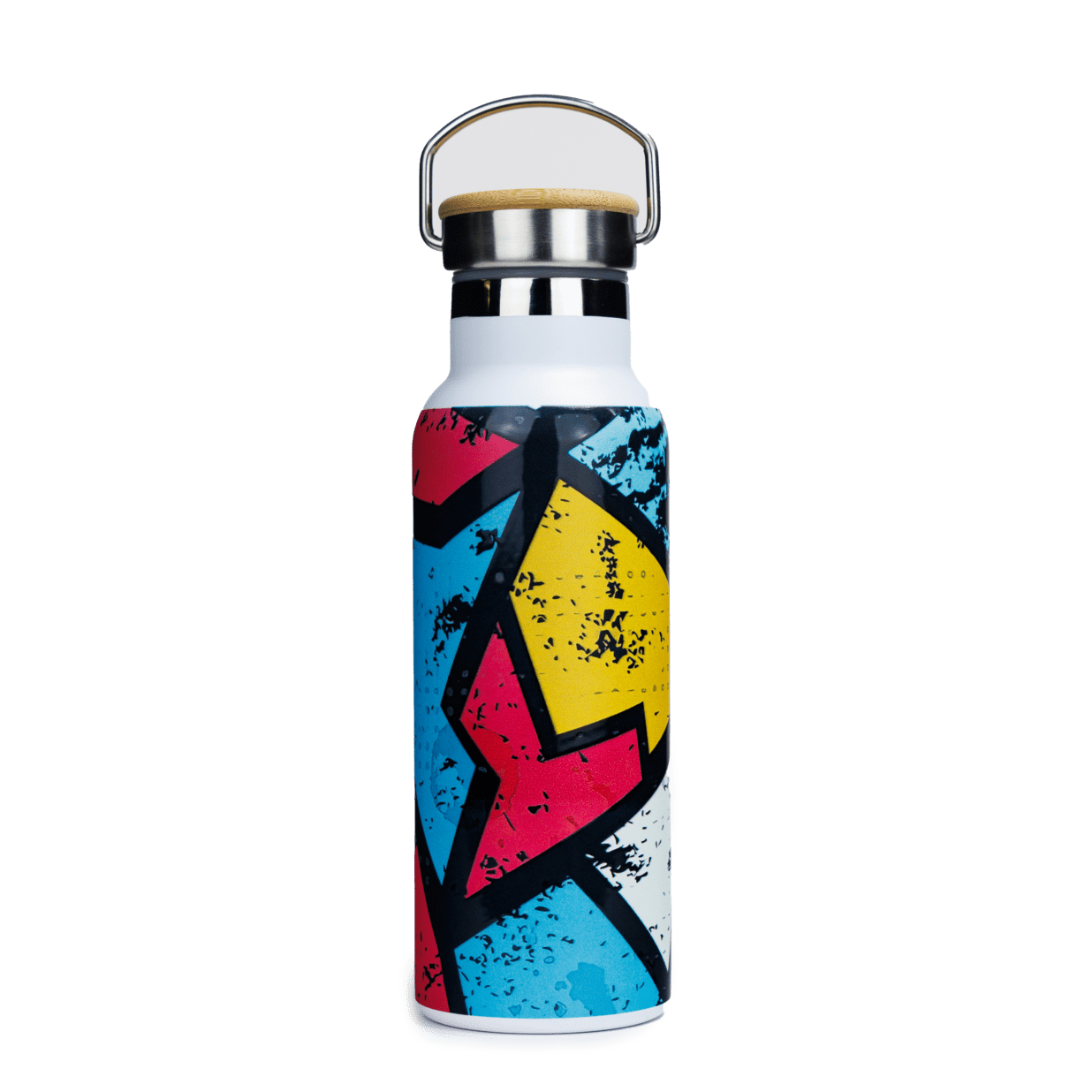 Sticla Termica Dr.Bacty Iris, Inox, 500ml, Alb - Geometric - eMAG.ro