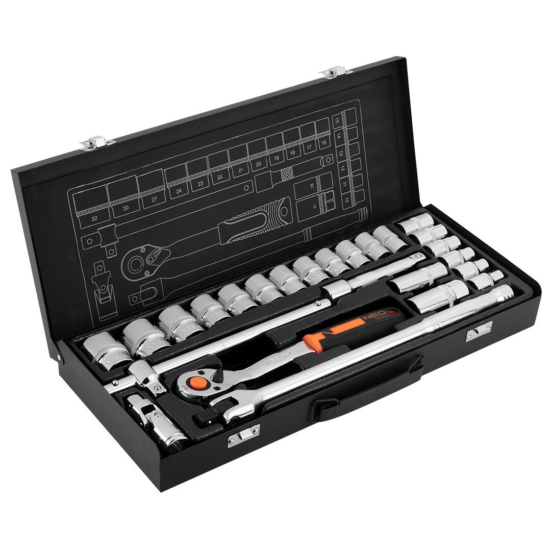 Set 25 chei, Neo Tools, 1/2", Argintiu - eMAG.ro