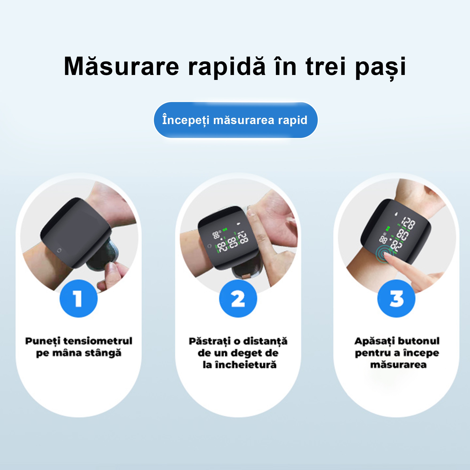 Tensiometru de incheietura Oscilometric Lemann, Afisaj LED, Validat ...