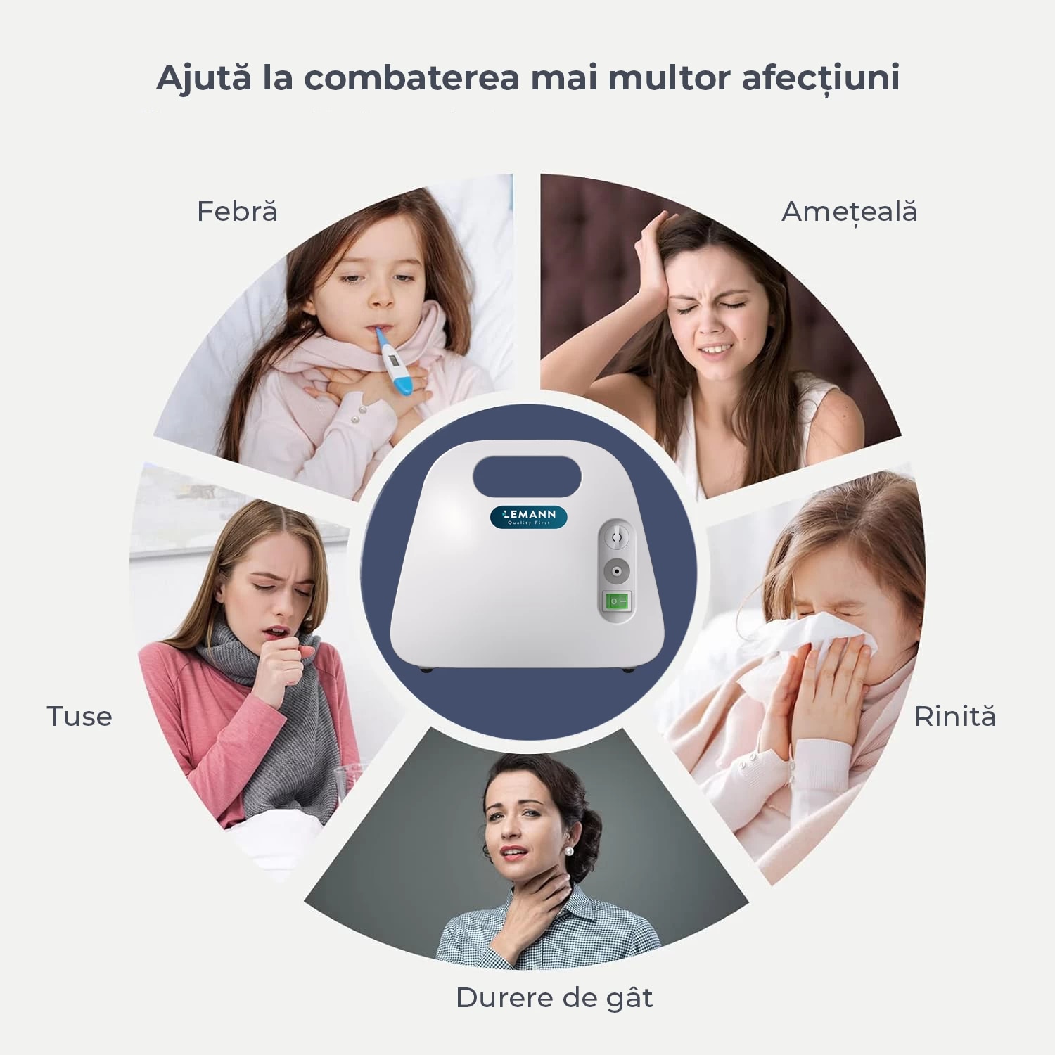 Aparat cu compresor pentru Aerosoli Lemann®, Nebulizator, Capacitate ...