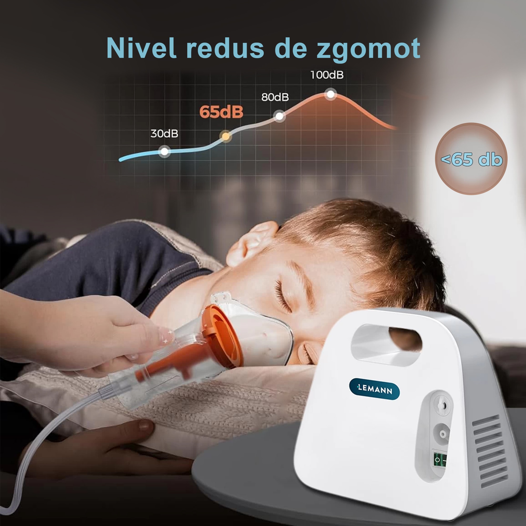 Aparat cu compresor pentru Aerosoli Lemann®, Nebulizator, Capacitate ...