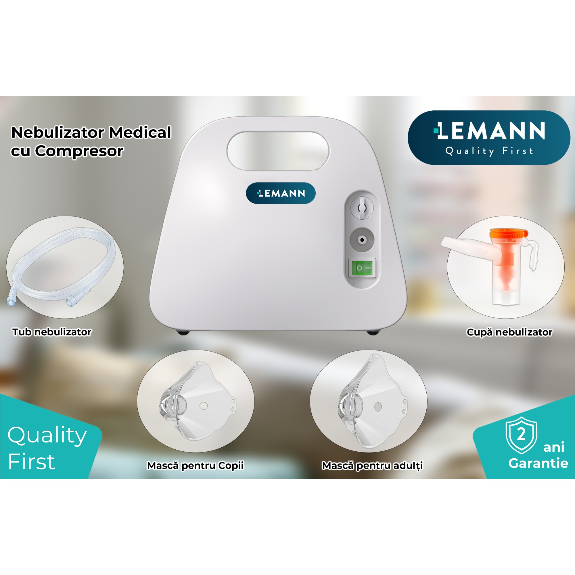 Aeroszolos gép Professzionális Lemann, kompresszorral, Porlasztóval, csendes, fehér színű - eMAG.hu