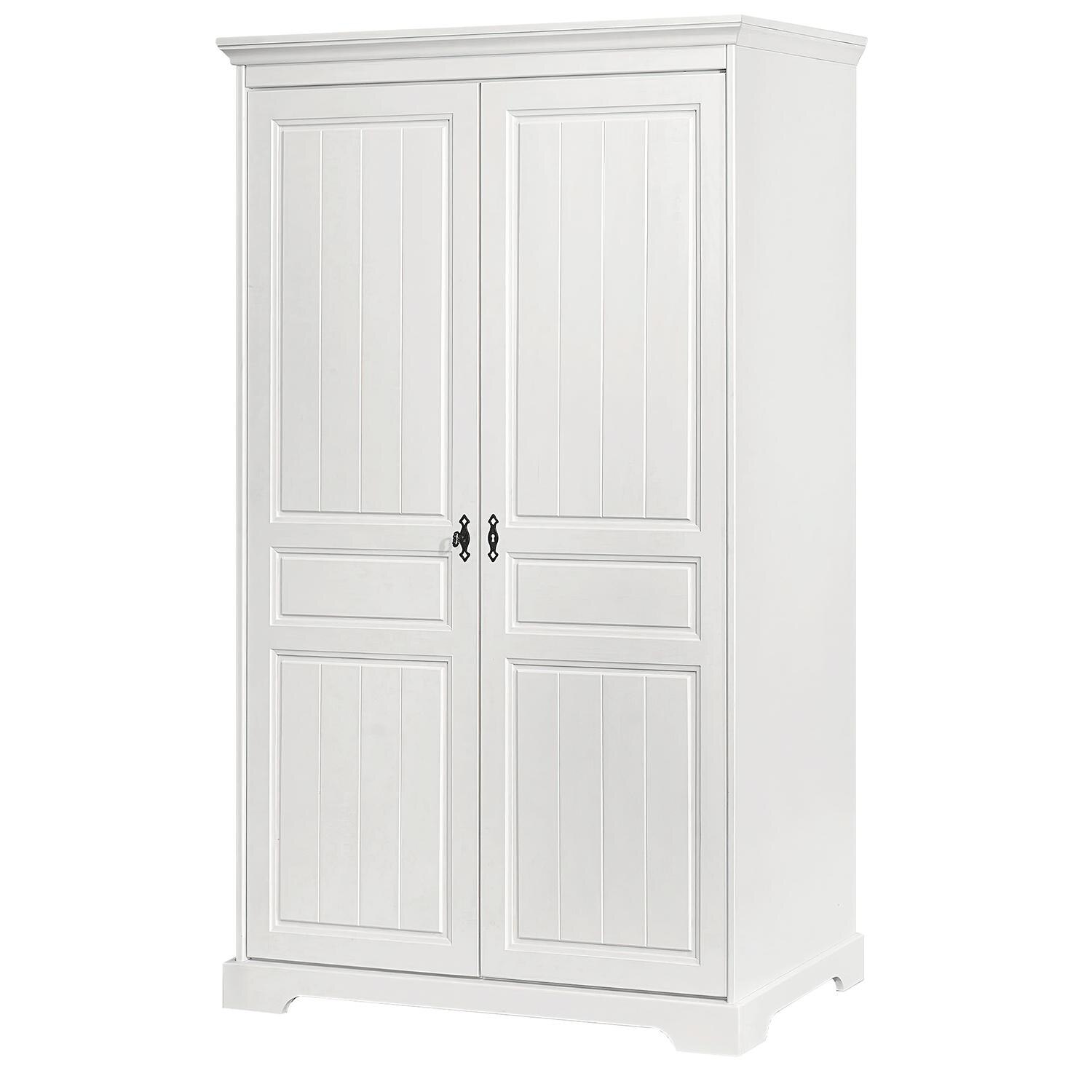 Dulap cu 2 Usi, Modimo, Carina, Lemn Masiv, Alb, 120cm - eMAG.ro