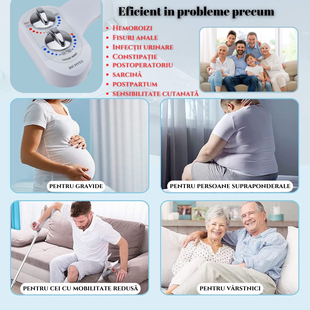 Bideu non electric, Richyes®, Accesoriu atasabil la vasul de toaleta ...