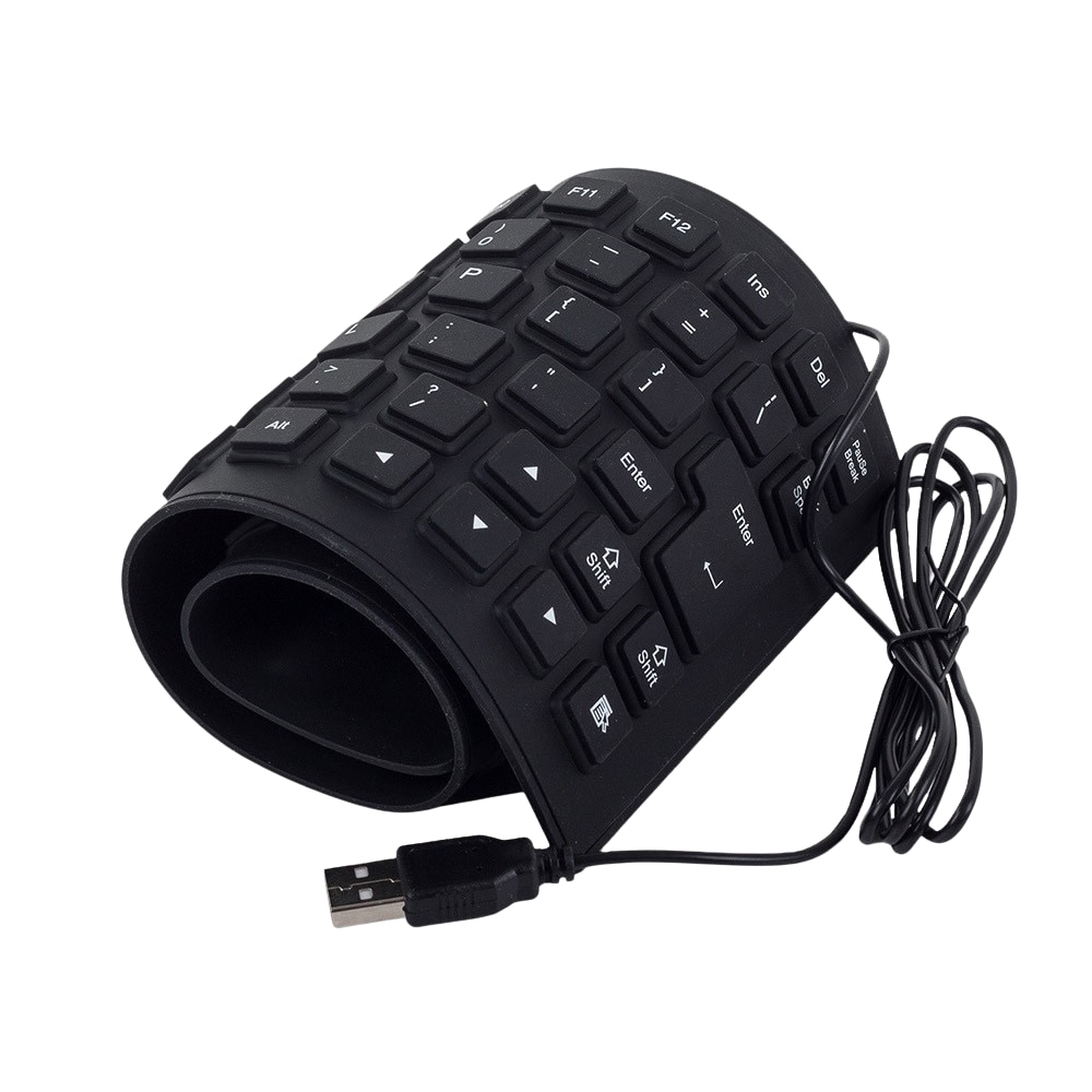 Tastatura flexibila silentioasa din silicon pentru calculator cu fir ...