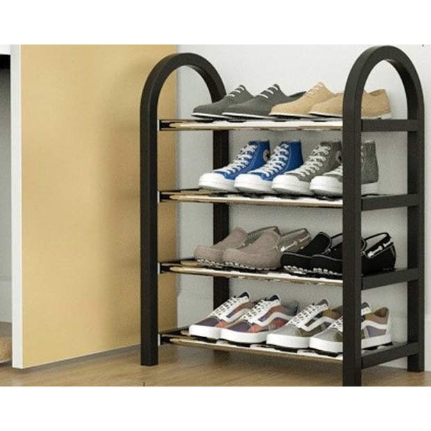 Pantofar din metal, 4 rafturi, 58x19x51 cm, negru - eMAG.ro