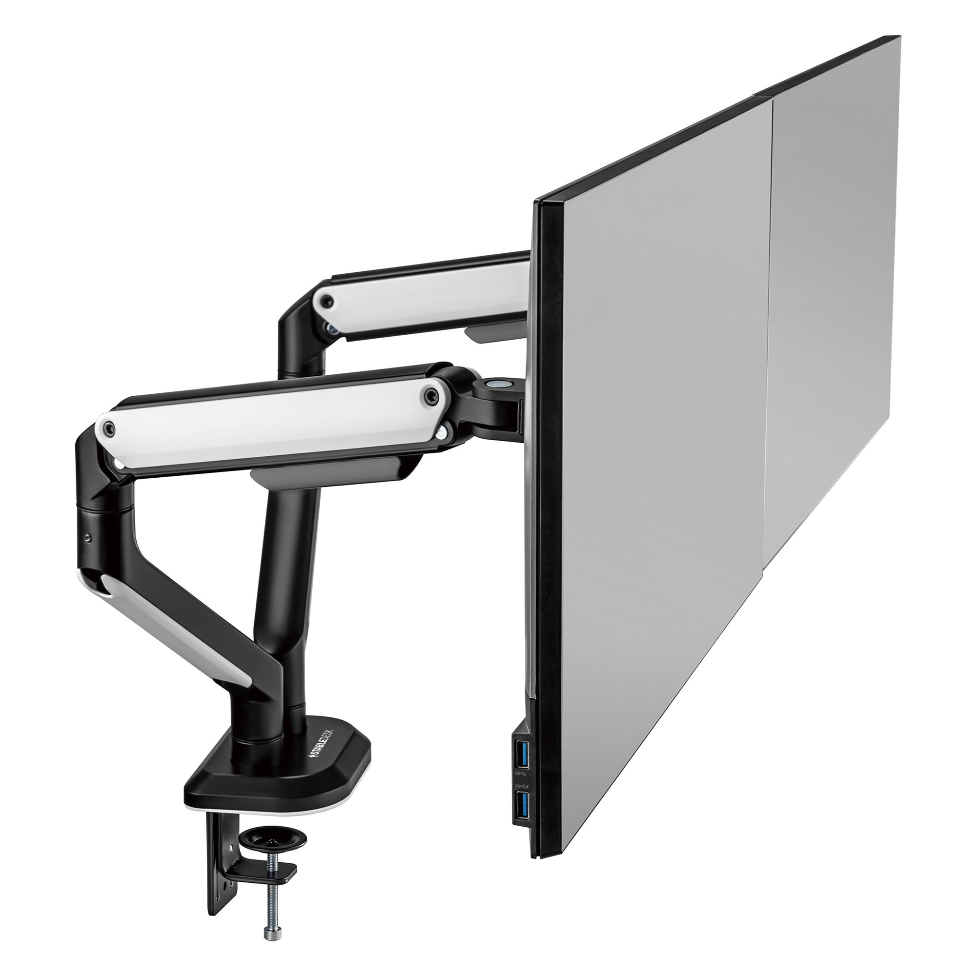 Suport 2 monitoare 17-32" inch, Brat dublu Reglabil Asistat StableDesk ...