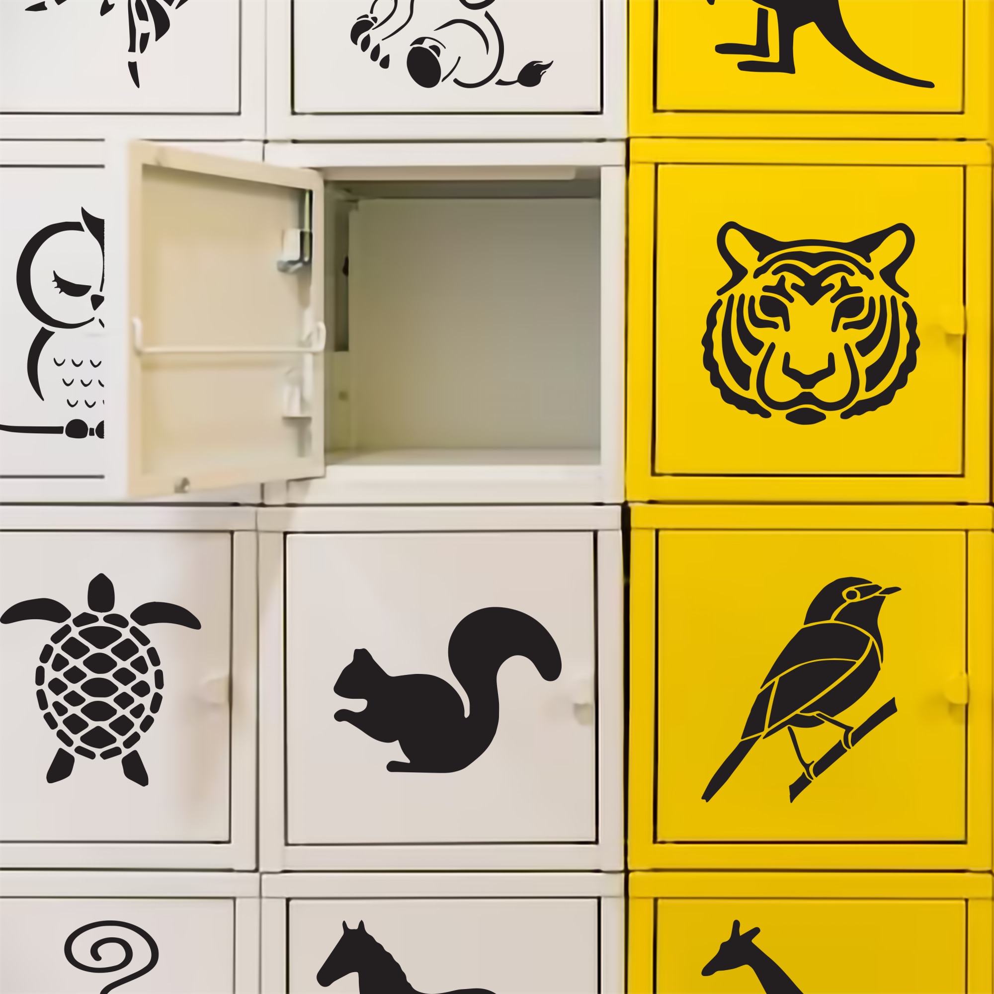 Set 25 sabloane decorative copii, 13x13cm, alb, reutilizabile - eMAG.ro