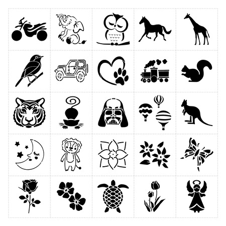 Set 25 sabloane decorative copii, 13x13cm, alb, reutilizabile - eMAG.ro