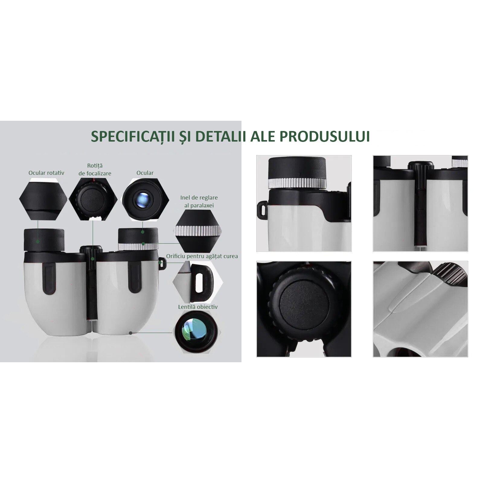 Binoclu Compact pentru Copii Exploratori NortiaPRO®, Obiectiv Mare ...