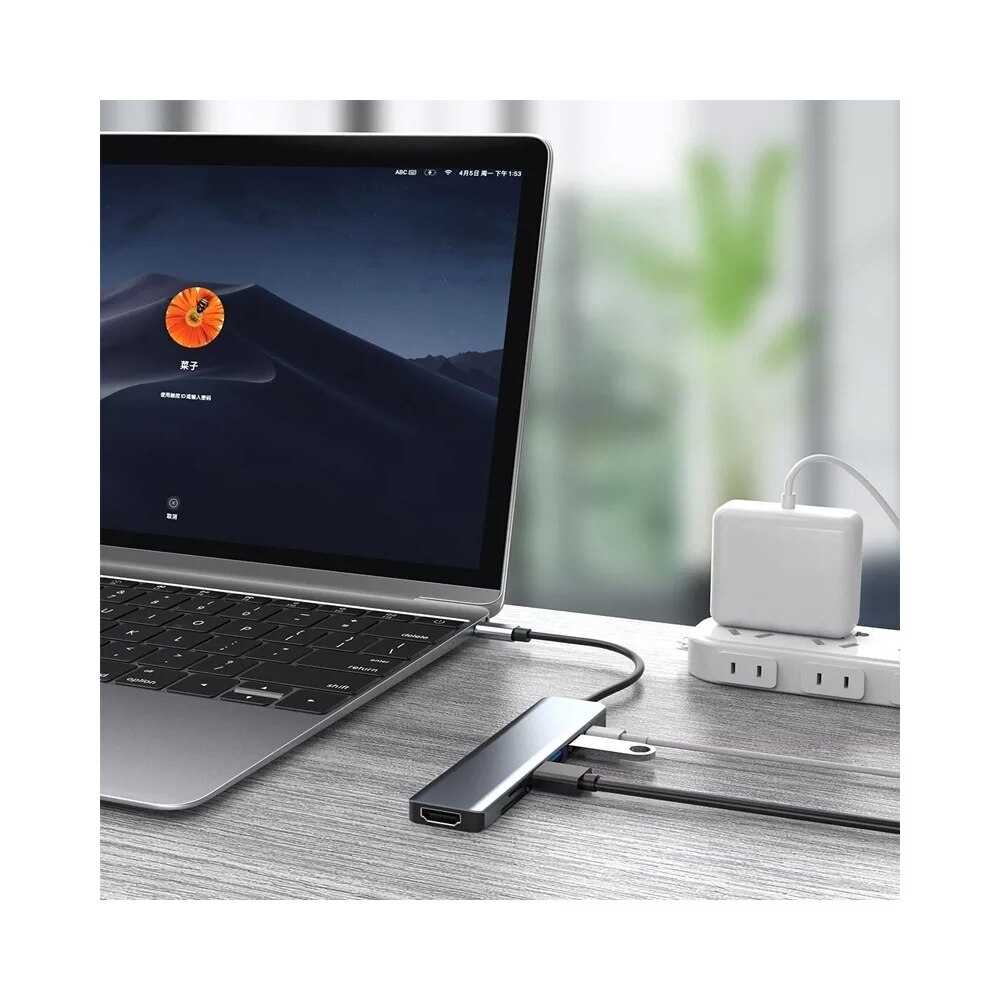 Adaptor USB Type-C 7-in-1 pentru Macbook Pro si Air/ Chromebook ...