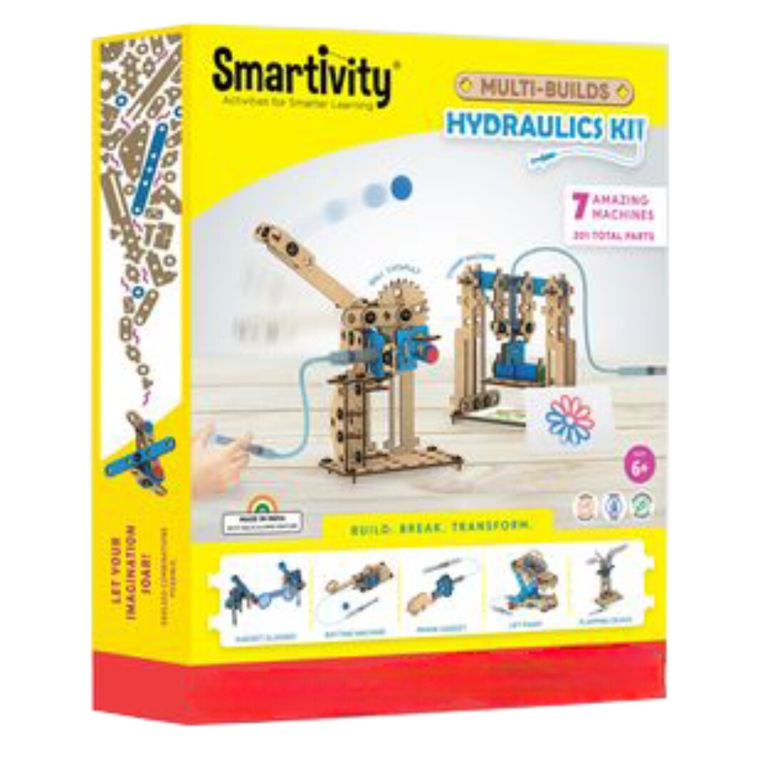 Set inteligent de constructie din lemn, SMARTIVITY, Kitul hidraulic 2D ...