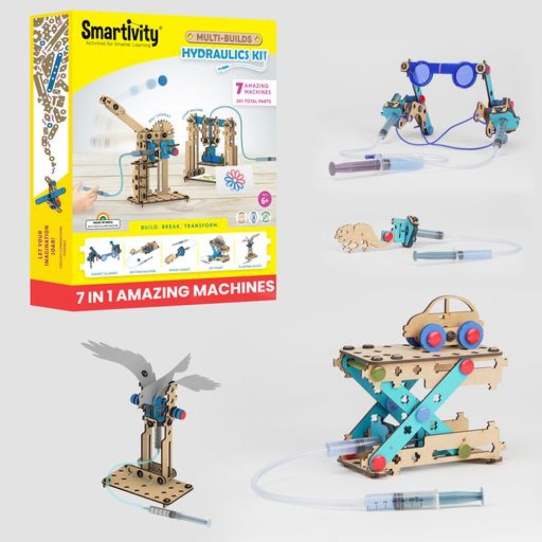 Set inteligent de constructie din lemn, SMARTIVITY, Kitul hidraulic 2D ...