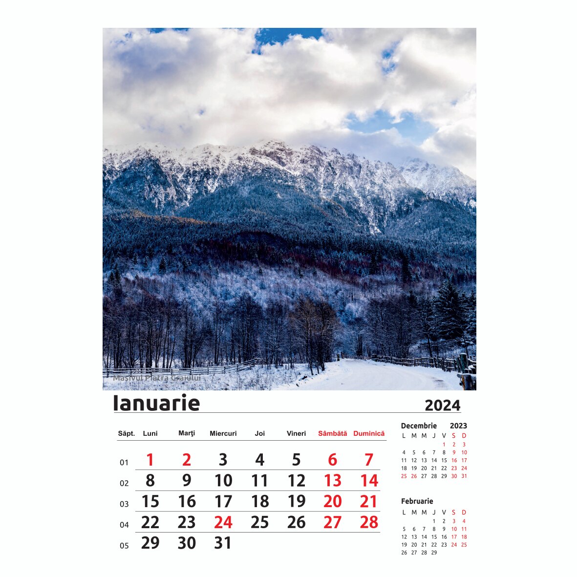 Calendar perete CPI1.3, 12 file 33x48 cm, - Peisaje Romania - eMAG.ro