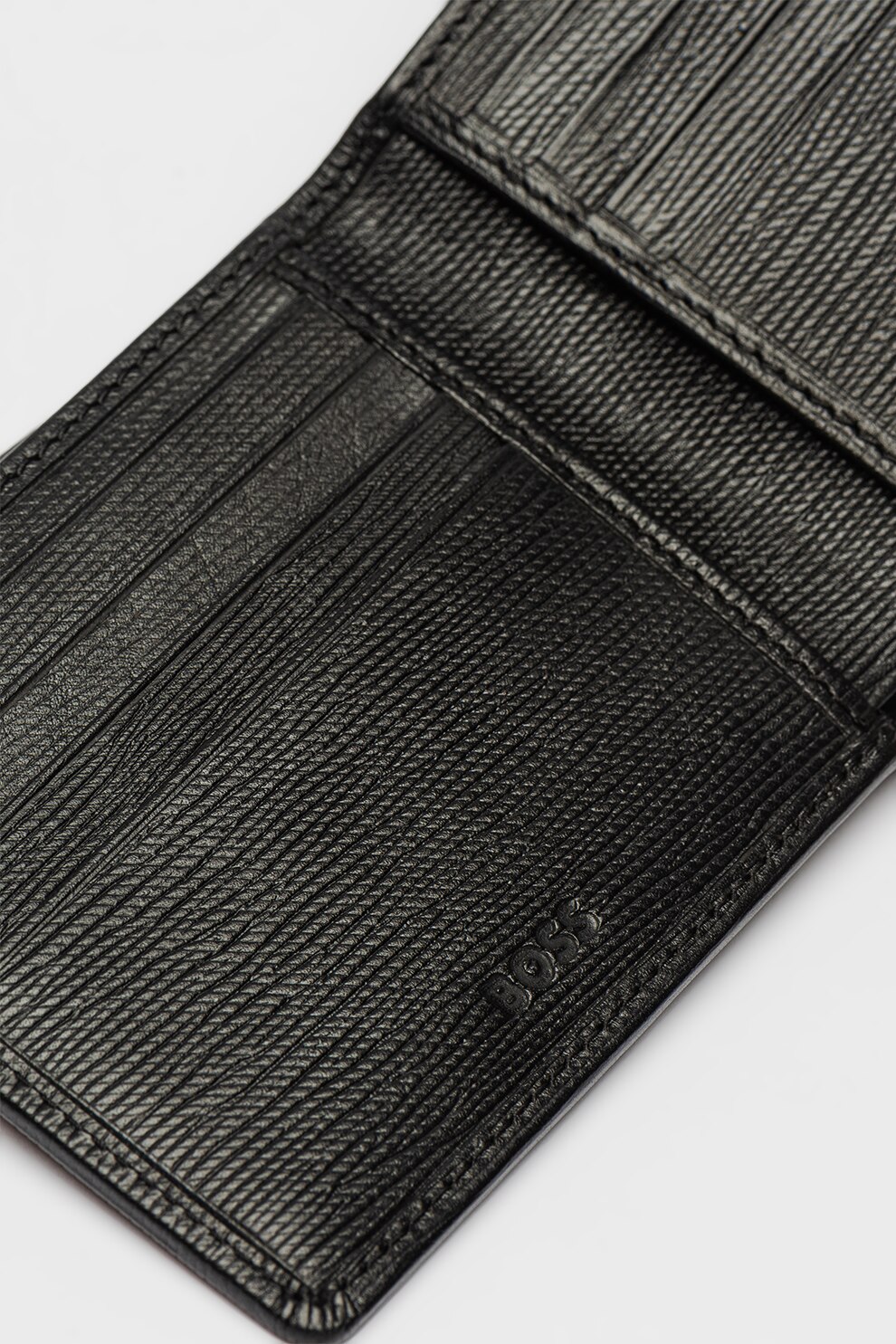 BOSS, Portofel pliabil de piele, Negru - eMAG.ro