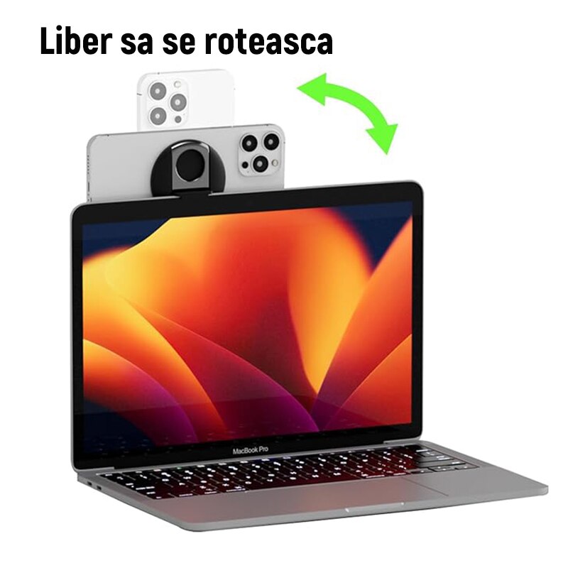Suport inel magnetic MagSafe, Sundiguer, Plastic/Otel/Magnet, Negru ...