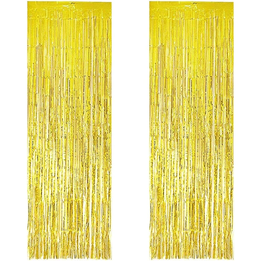 Set 2 bucati perdea decorativa, It's Party Time, din folie Auriu Glitter pentru petreceri ...