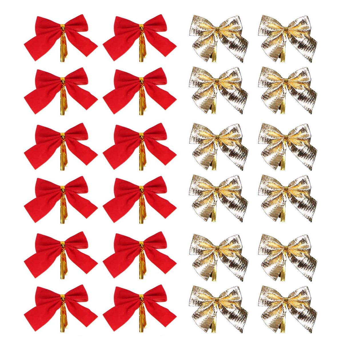 Set de 24 de funde decorative de Craciun, Kayrooz, 5 cm, auriu si rosu ...