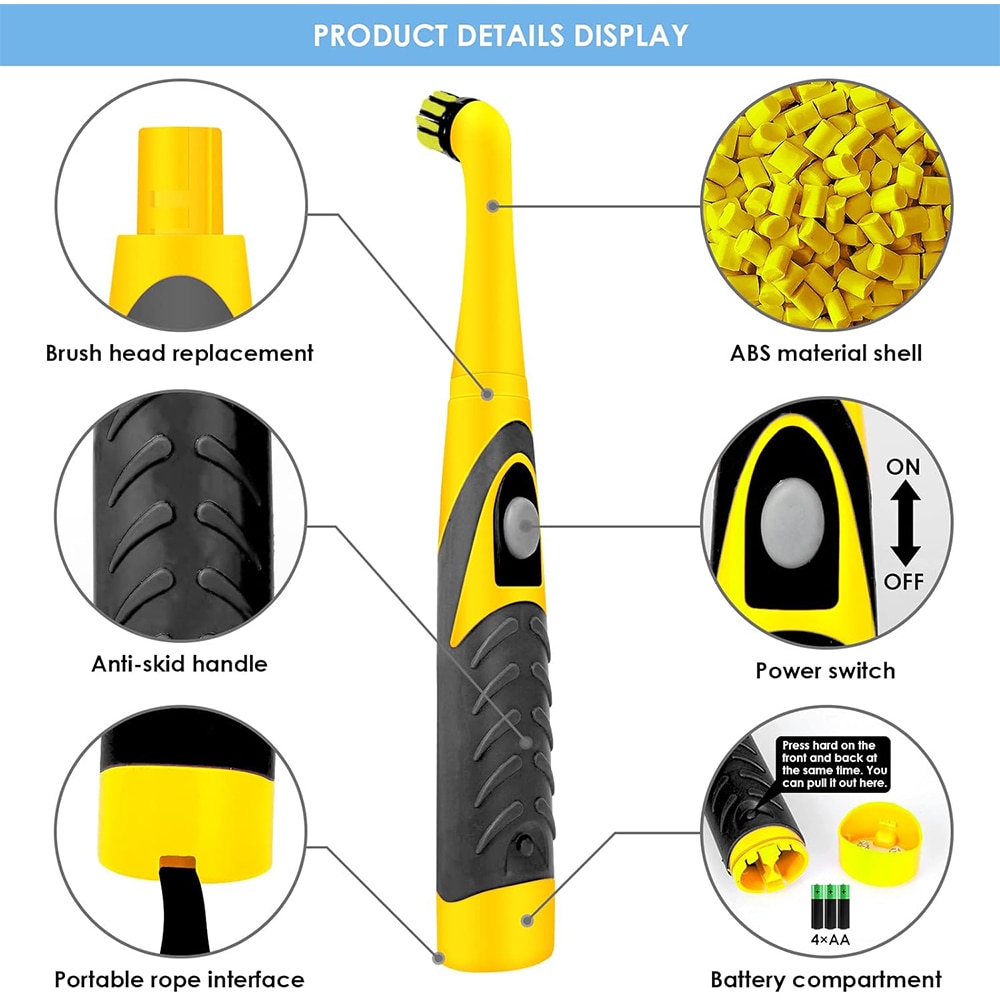 Perie electrica multifunctionala de curatare, GOGOU®, 4 capete, fara ...