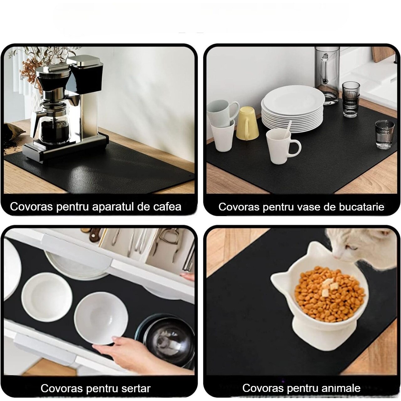 Covoras de scurgere pentru vasele din bucatarie cu burete absorbant si ...