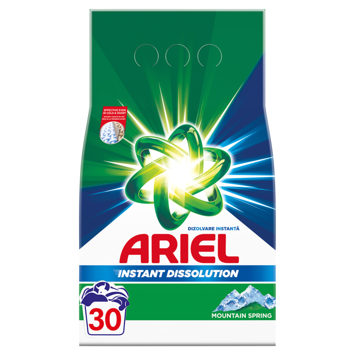 Прах за пране Ariel Mountain Spring, 30 изпирания - eMAG.bg
