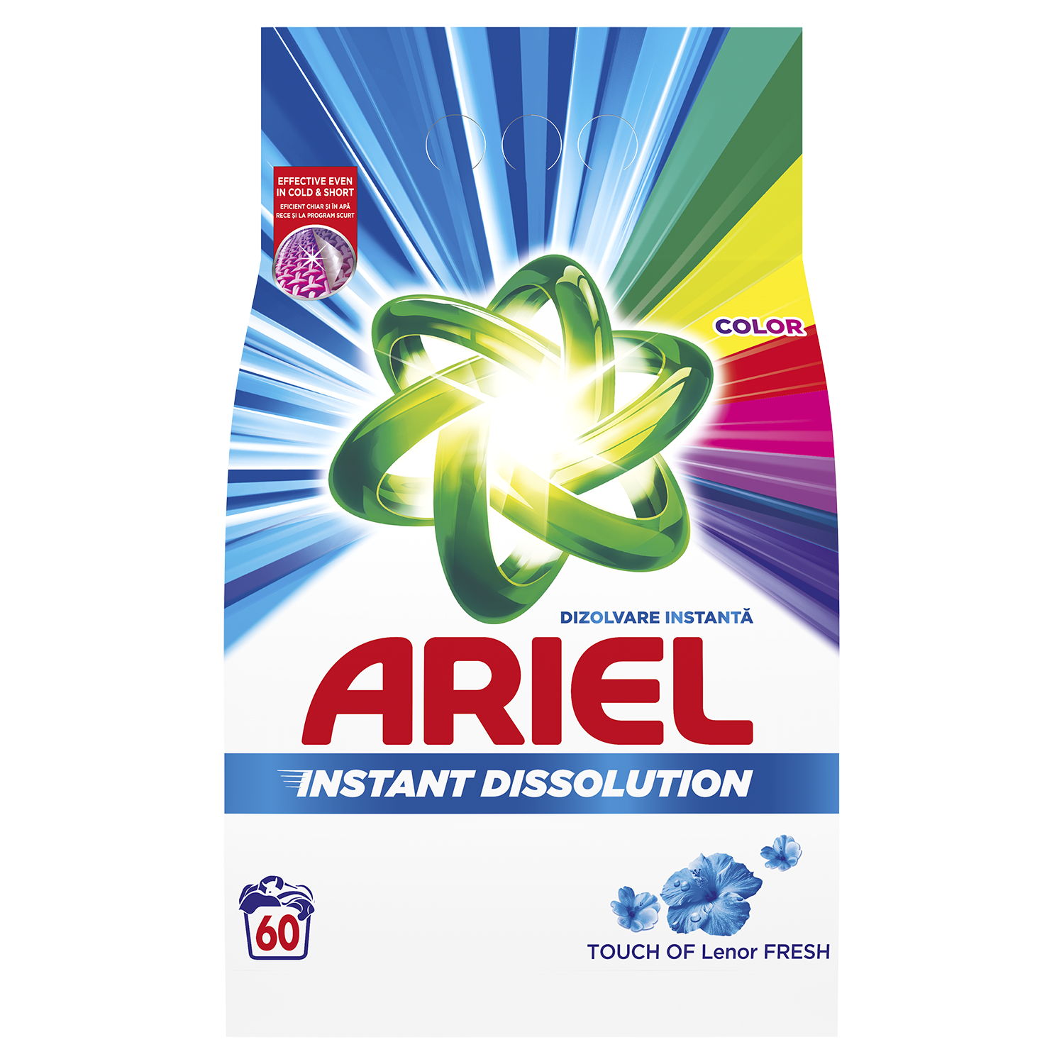 Detergent de rufe pudra Ariel Touch of Lenor Fresh Color, 4.5kg, 60 ...