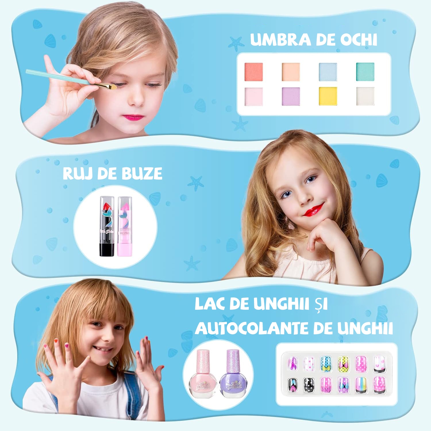 Trusa machiaj copii, YANX, Multicolor, 50 piese - eMAG.ro