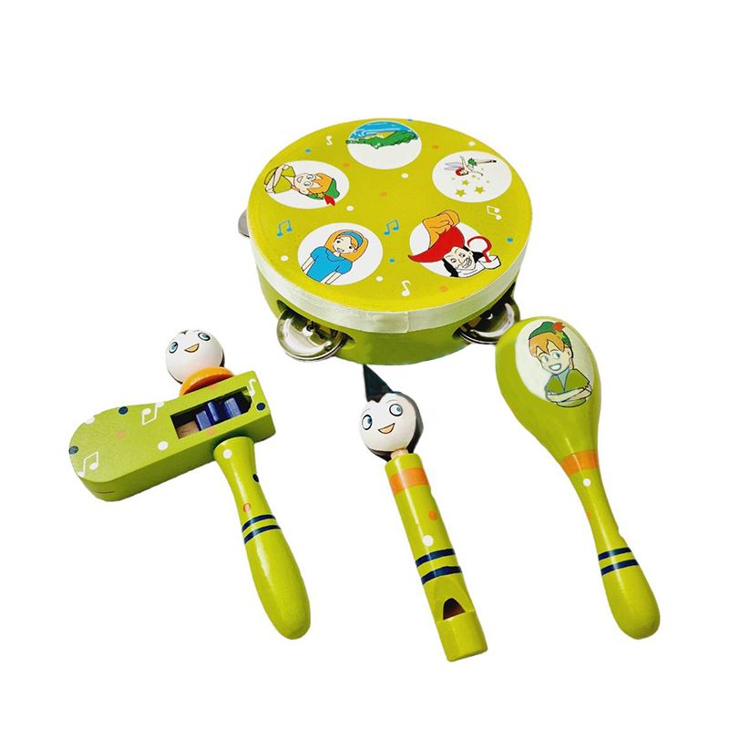 Set 4 Instrumente Muzicale Din Lemn - eMAG.ro