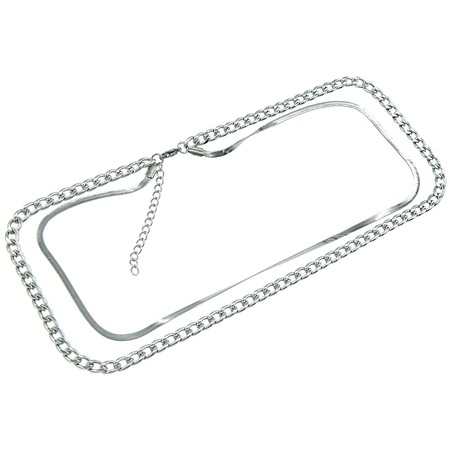 Lantisor dublu casual, model Snake si Cuban Chain din otel inoxidabil ...