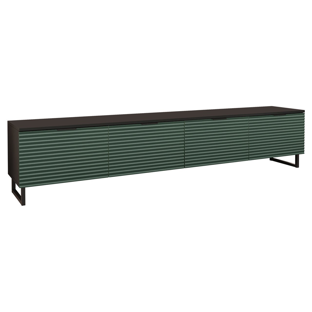 Comoda TV 200 Kotoni, Mirjan24, 200x40x33 cm, negru grafit / verde ...