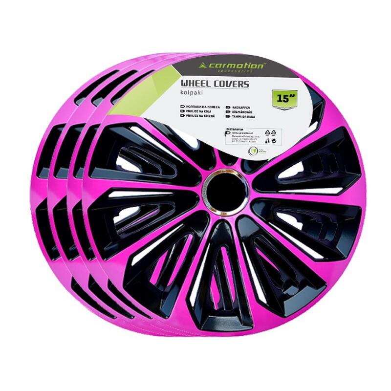 Set 4 capace roti 15inch, roz cu negru, KC63174 Carmotion - eMAG.ro