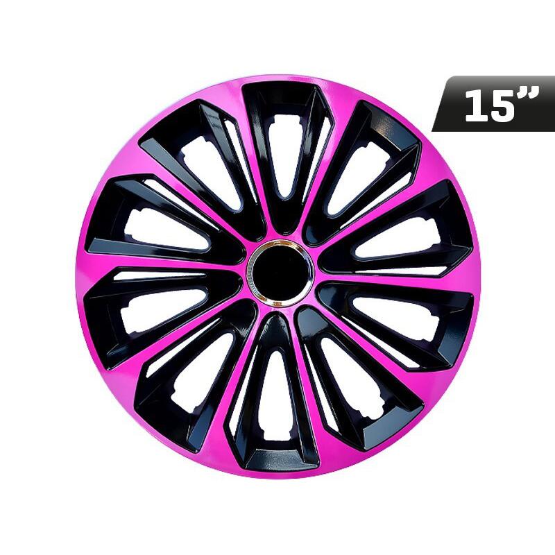 Set 4 capace roti 15inch, roz cu negru, KC63174 Carmotion - eMAG.ro