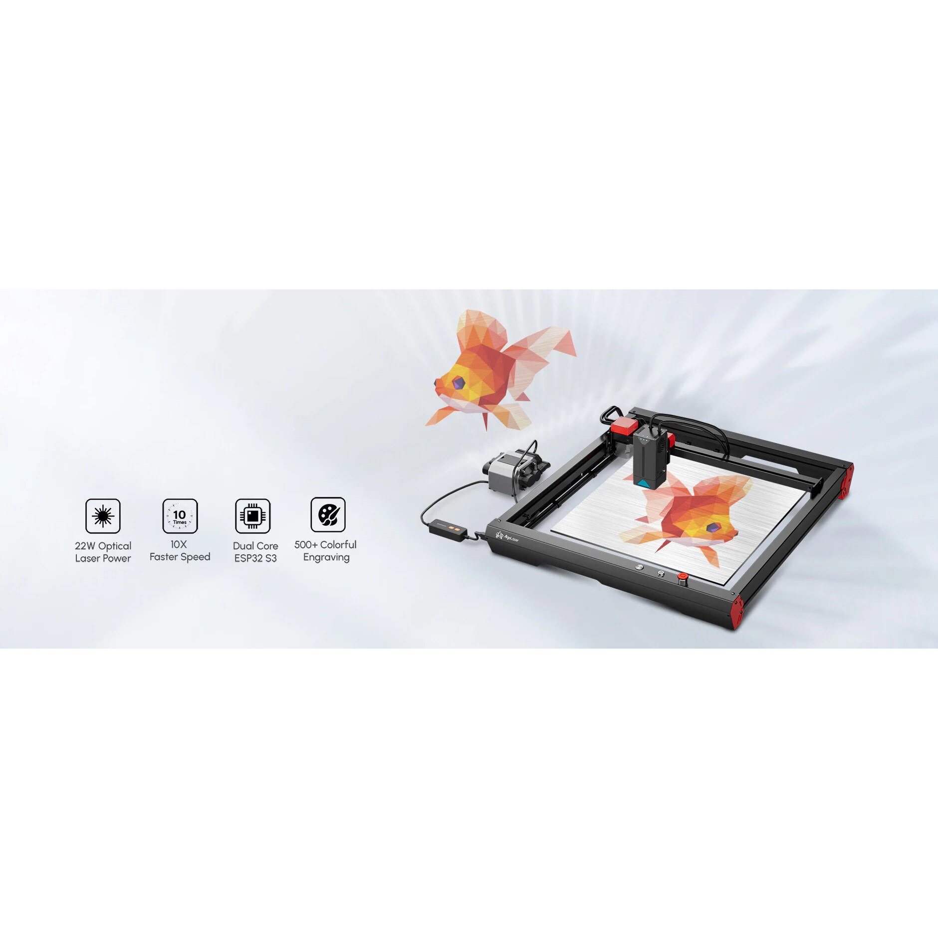 Cnc машина за гравиране и рязане с четворен лазер Algolaser Alpha мощност 144w лазер 22w