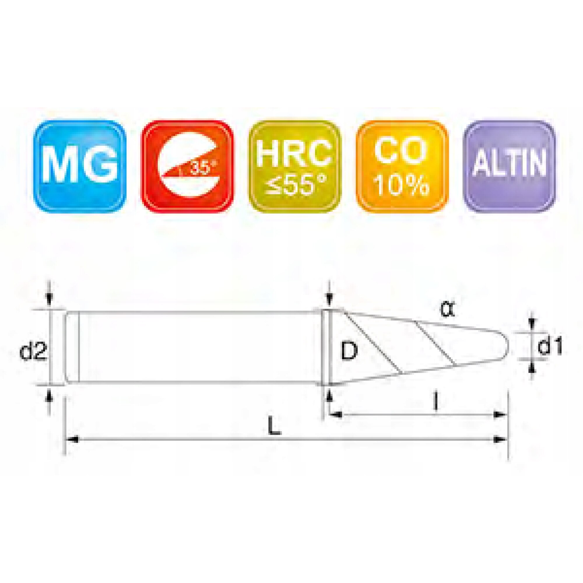 Freza conica din carbura VHM, Ralmetal, R0,25 x 10 2° - eMAG.ro
