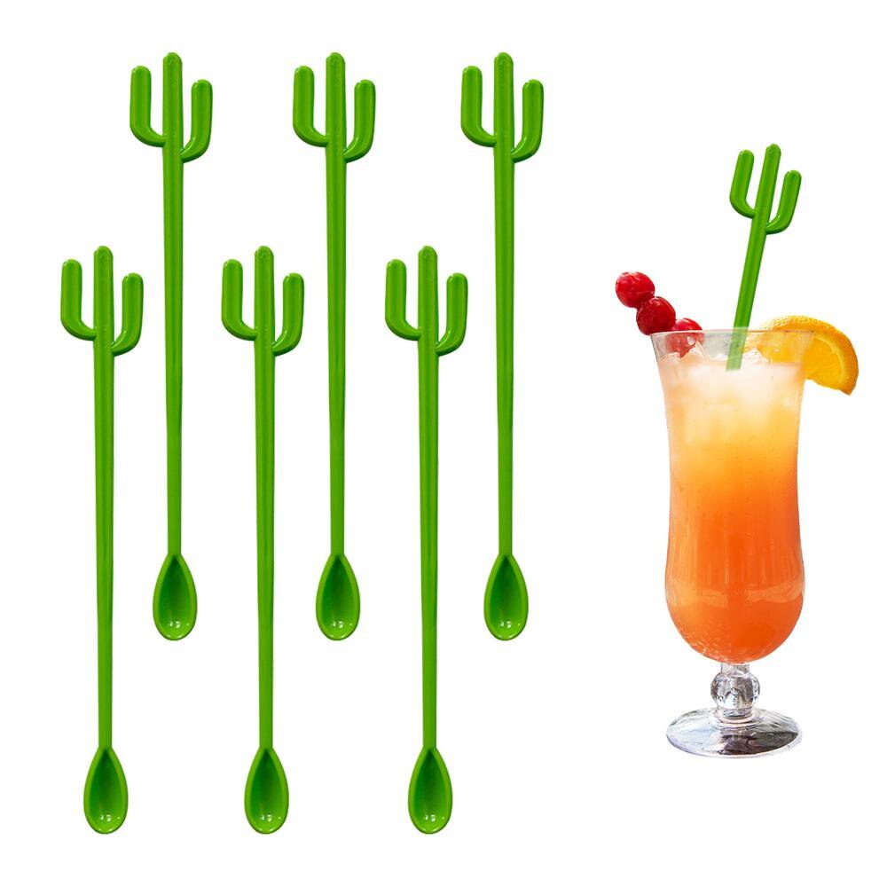 Set 6 lingurite bauturi, Sunmostar, Plastic, Verde - eMAG.ro