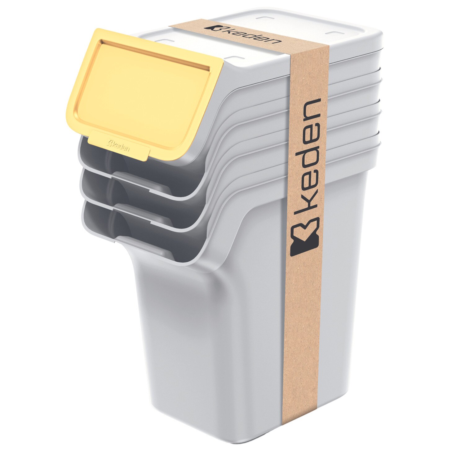 Set 4 cosuri pentru colectare selectiva Prosperplast Stackbox Q, 38 x ...