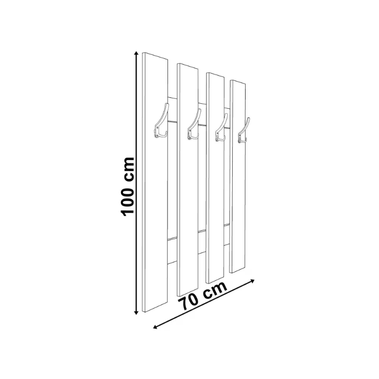 Cuier Hol CMDesign, PAL Alb 18mm, 100x70cm, Agatatori Lucioase, Crom ...