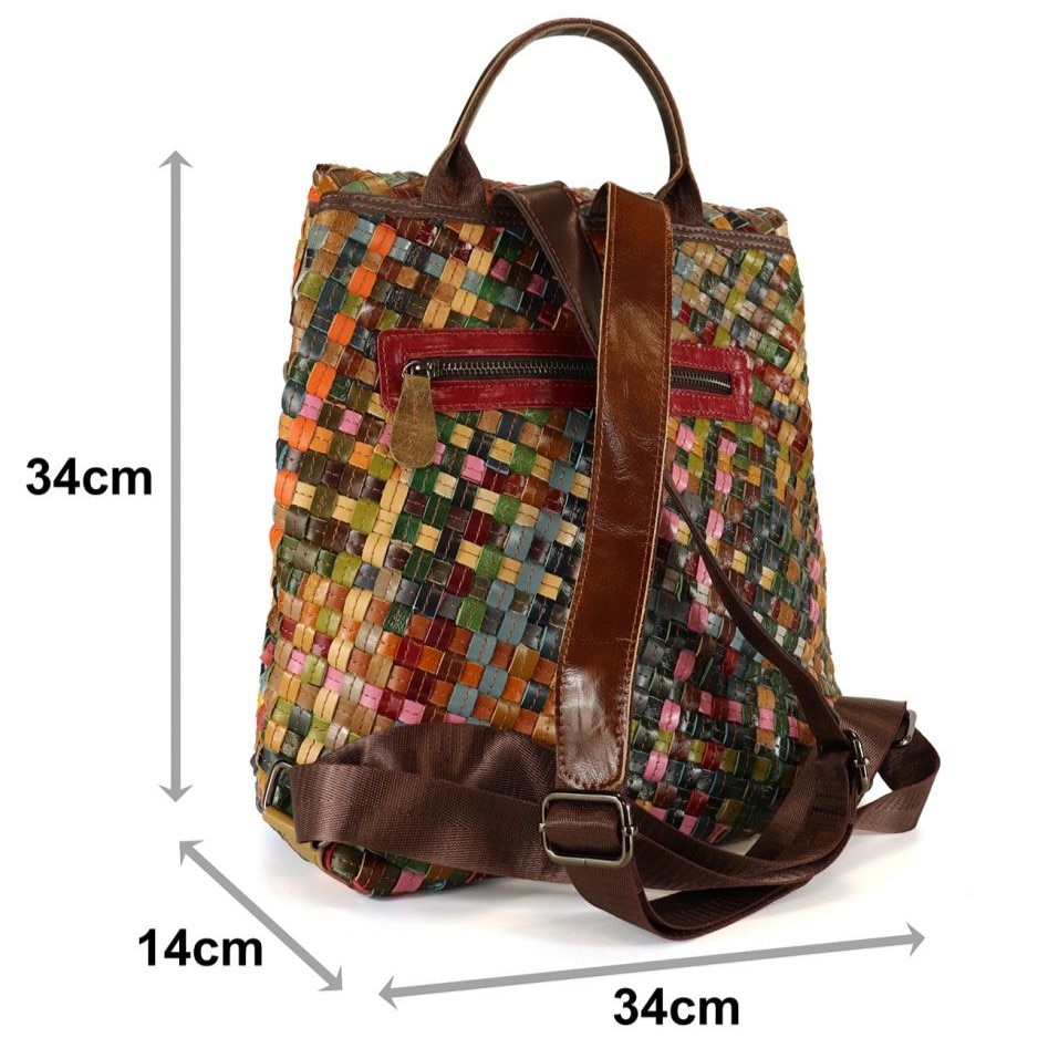 Rucsac dama piele naturala multicolor - eMAG.ro