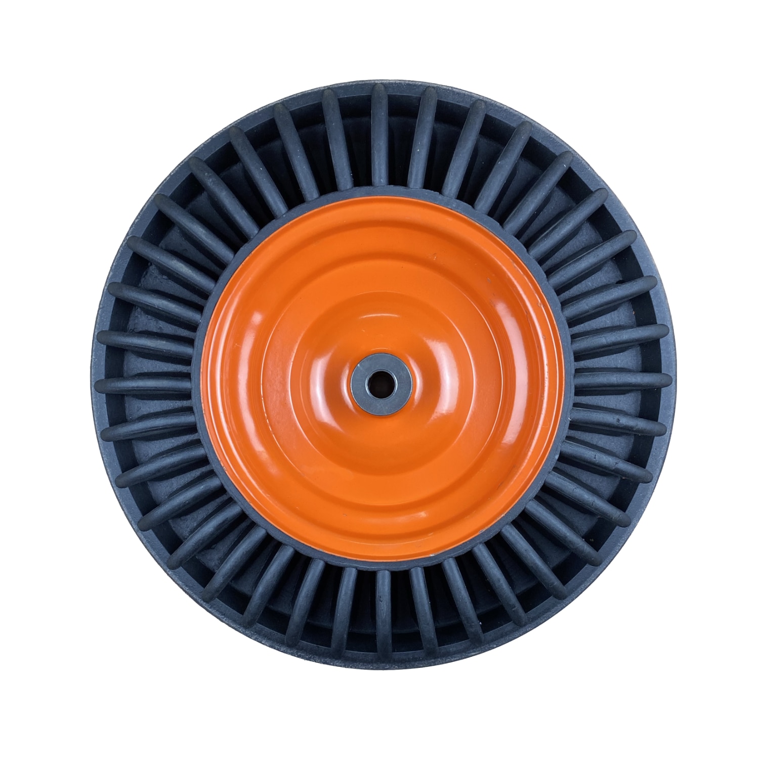 Roata roaba 400 mm x 8", fara camera, din cauciuc brut, pe bucsa din ...