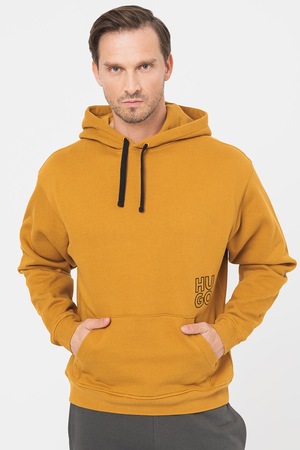 HUGO, Hanorac cu detaliu logo, Caramel, L - eMAG.ro