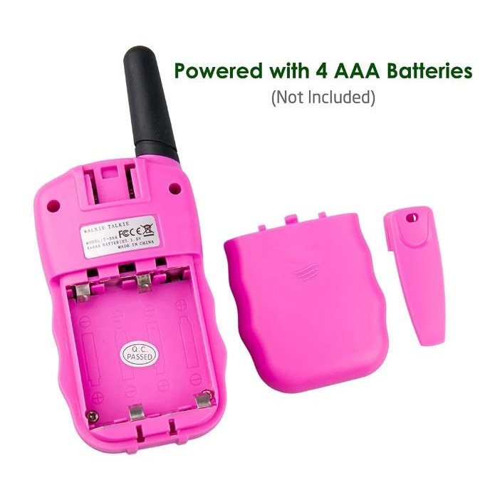 Set 2 statii radio, T388 Walkie Talkie pentru copii 22 Canale 3km, Roz - eMAG.ro