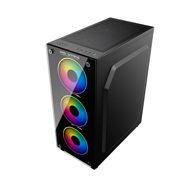 Carcasa PRO GAMING ELEMENT Mid Tower ARGB Negru - eMAG.ro