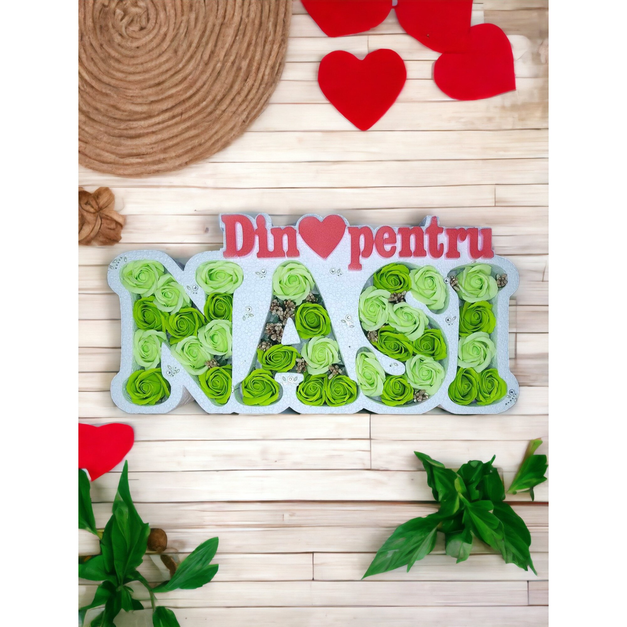 Aranjament trandafiri din sapun, din inima pentru nasi, forma ...