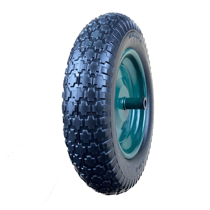 Roata roaba din poliuretan, 350 mm x 8", fara camera, pe bucsa, janta ...