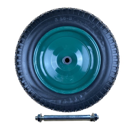 Roata roaba din poliuretan, 350 mm x 8", fara camera, pe bucsa, janta ...