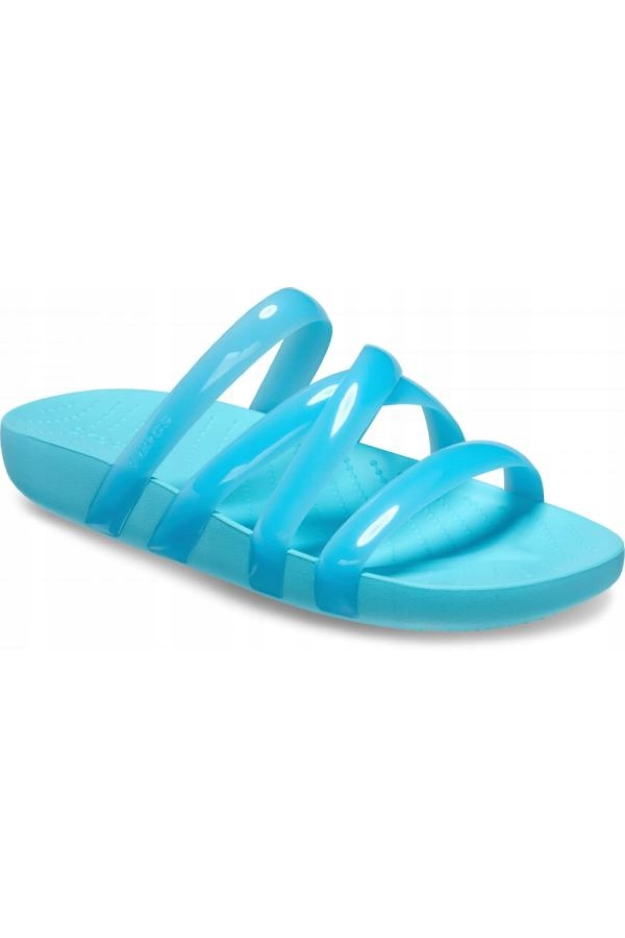 Saboti Femei, Crocs, Splash Glossy Strappy Sandal, Albastru, 36-37 EU - eMAG.ro