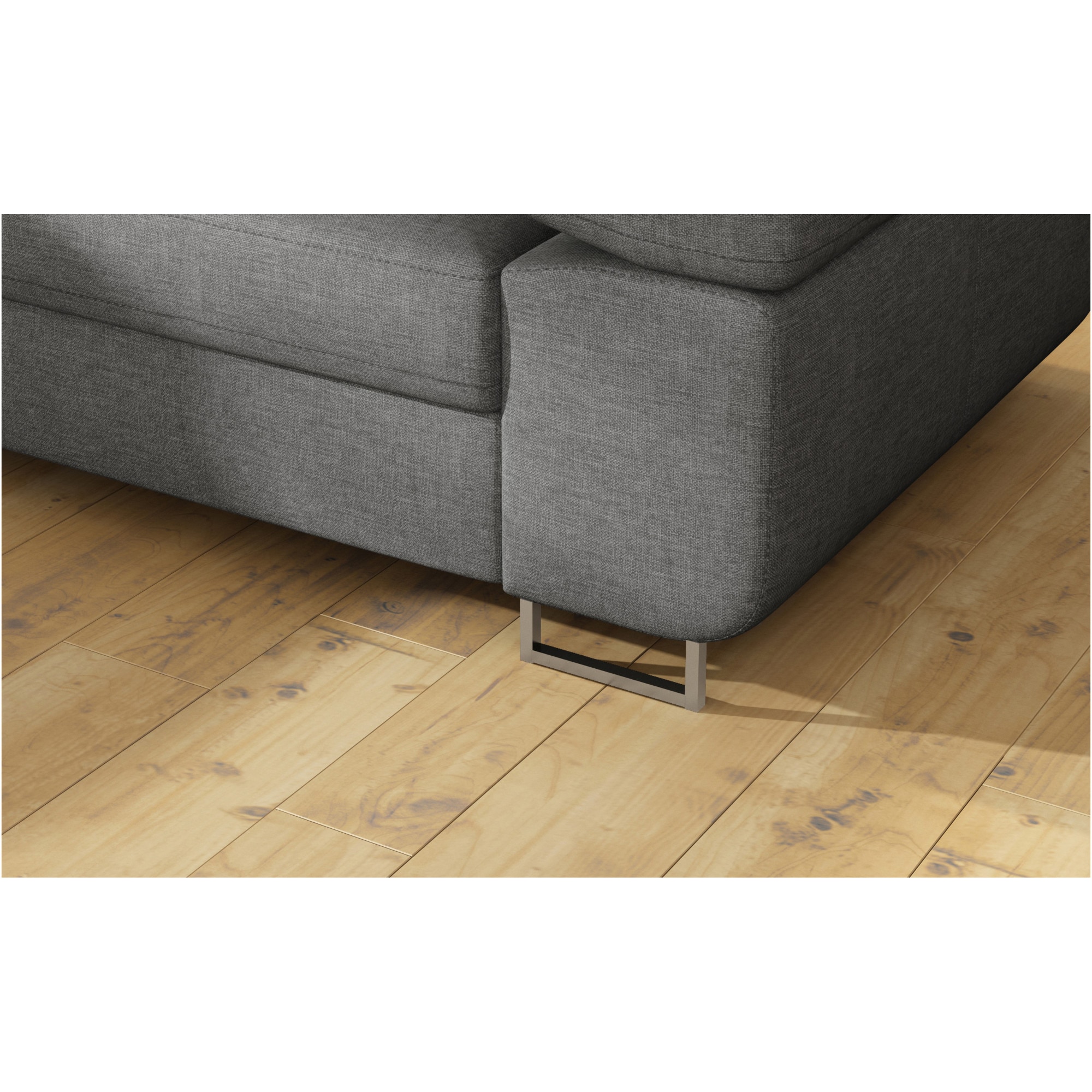 Canapea/Coltar extensibila ELTAP Anton 4 locuri, stanga, gri, 275x202x90 cm, cu cutie de ...