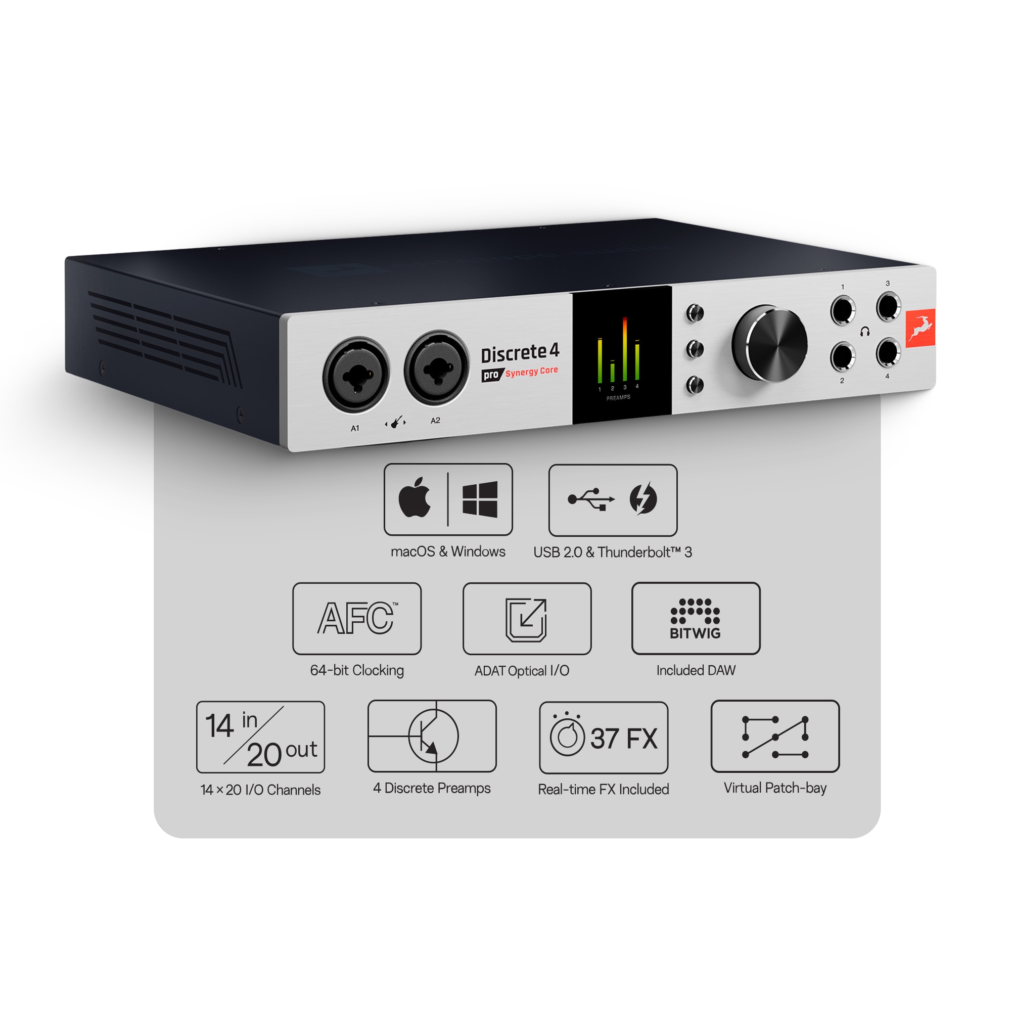 Interfata audio, Antelope Audio, Thunderbolt/USB, Negru - eMAG.ro