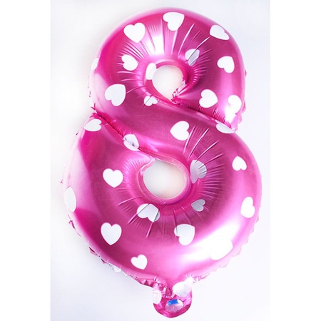 Balon cifra 8, 40 cm, Roz - eMAG.ro