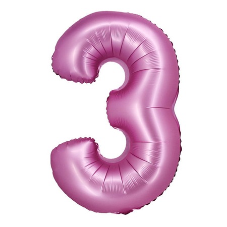 Balon, Cifra 3, 76 cm, Roz - eMAG.ro